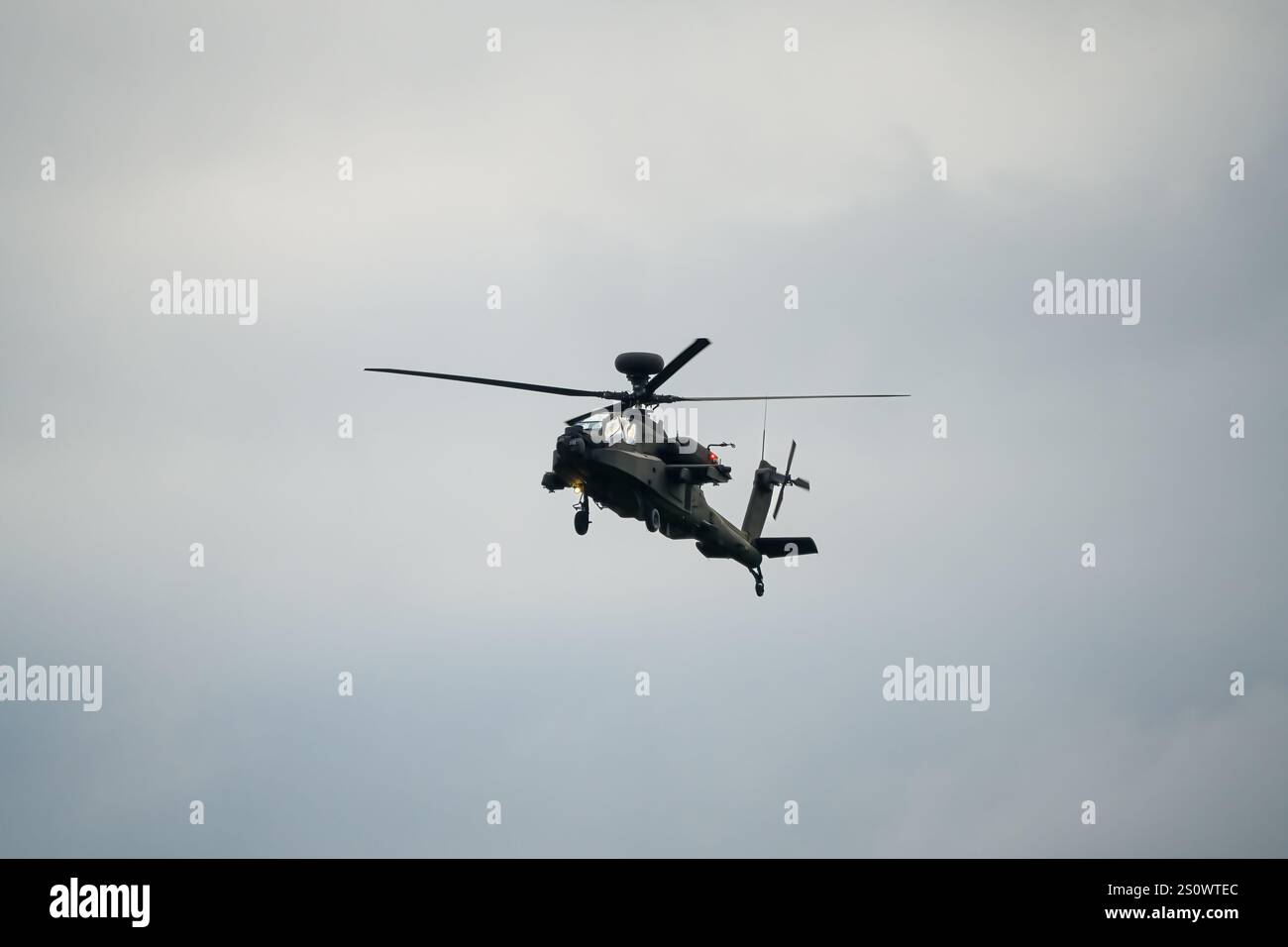 close-up of a British army Boeing Apache Longbow Attack helicopter AH2 ...
