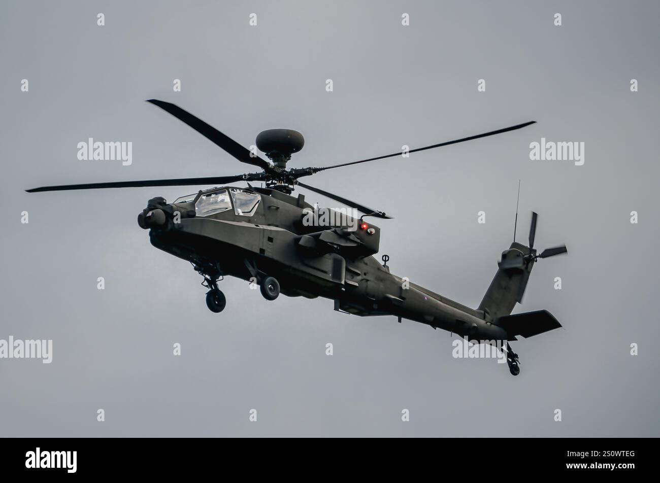 close-up of a British army Boeing Apache Longbow Attack helicopter AH2 ...