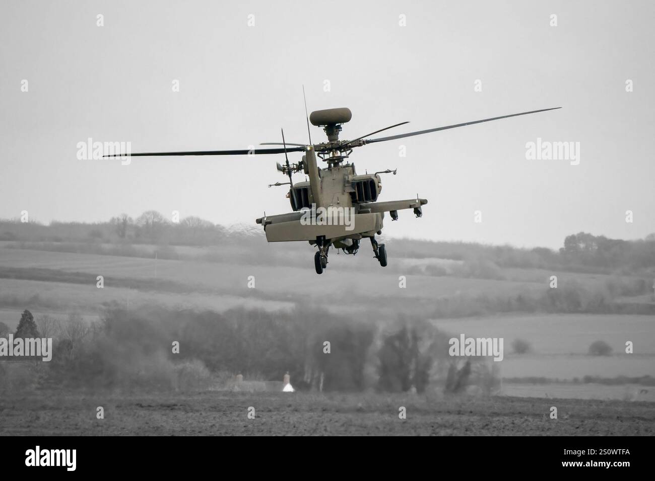 close-up of a British army Boeing Apache Longbow Attack helicopter AH2 ...