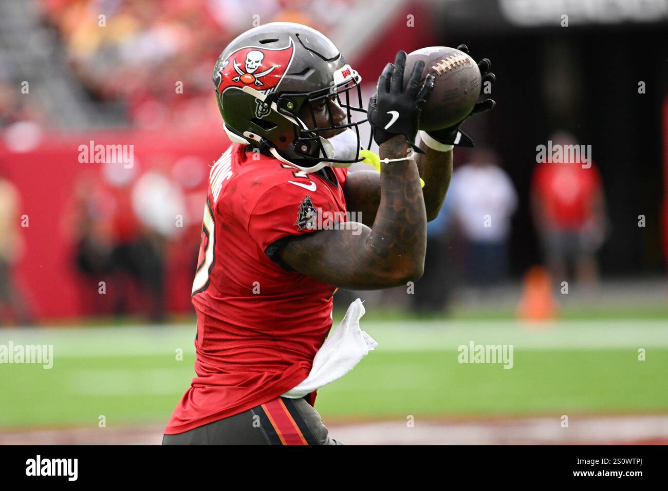 Tampa Bay Buccaneers running back Bucky Irving plays against the ...