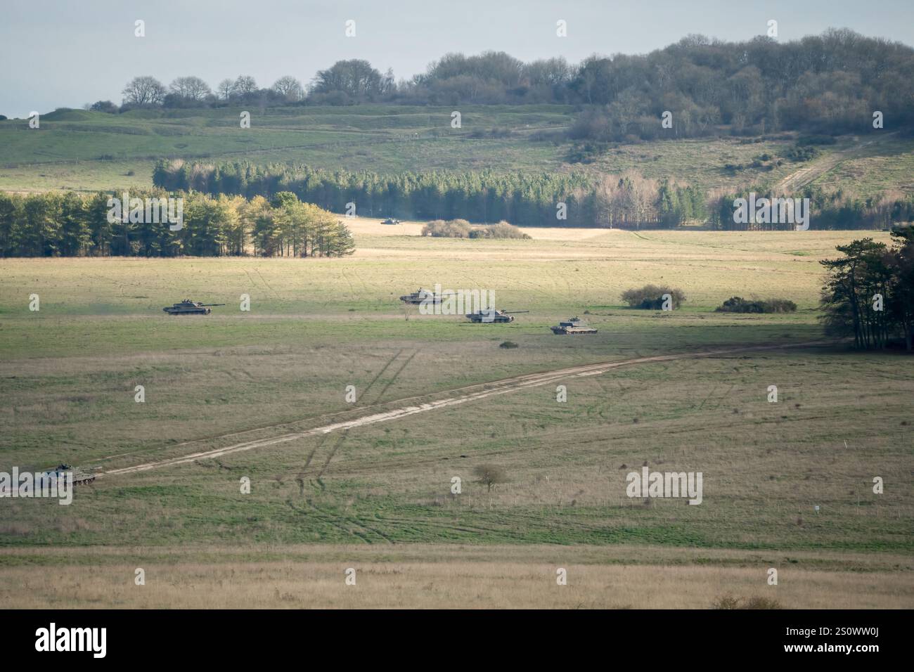 a squadron of British army FV4034 Challenger 2 ii main battle tanks in ...