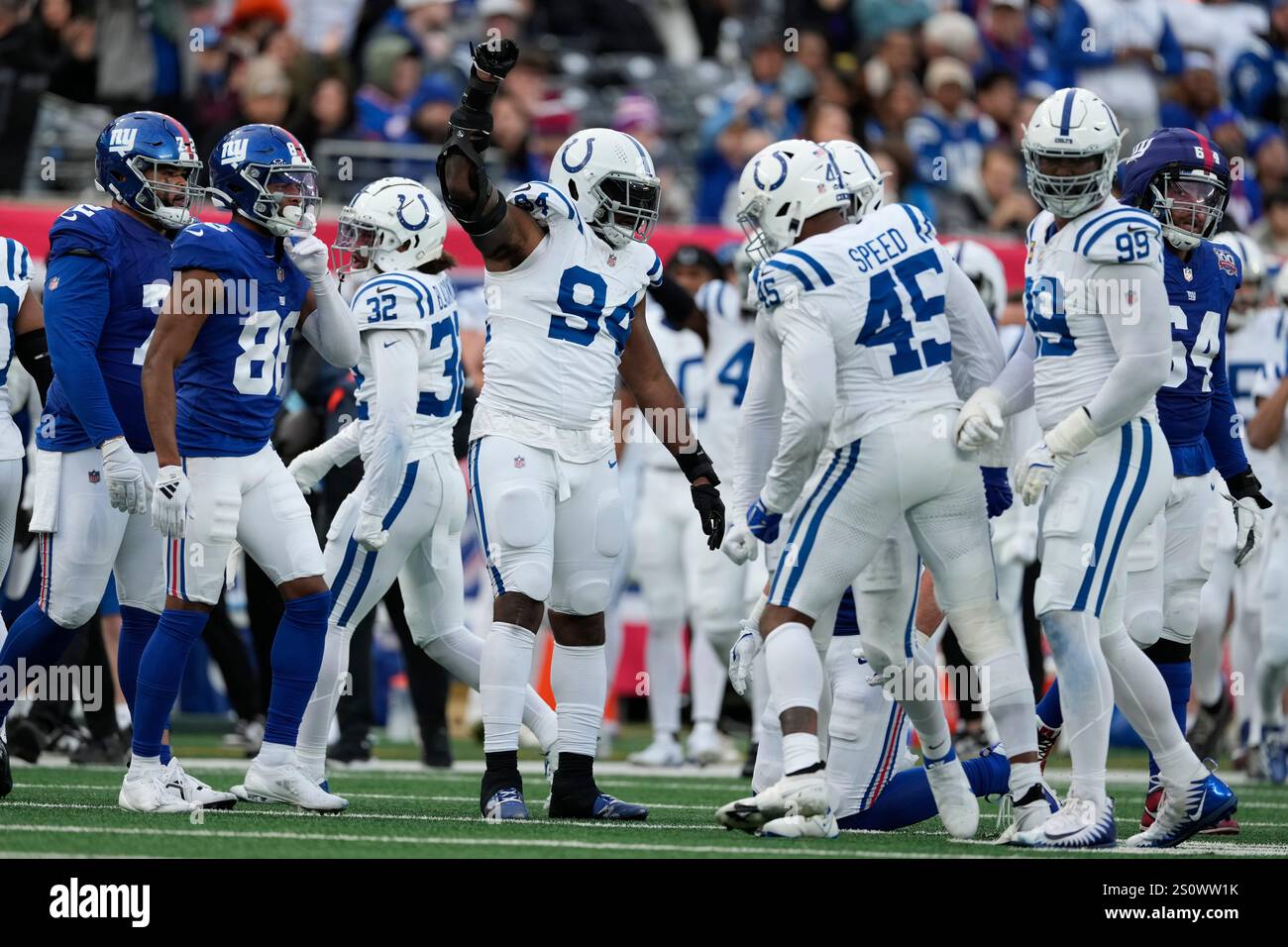Indianapolis Colts defensive end Tyquan Lewis (94) celebrates after a ...