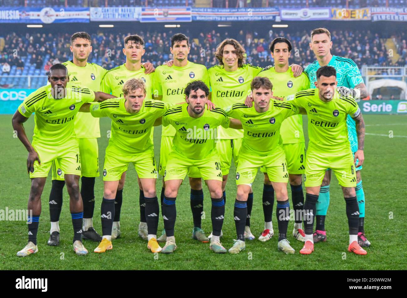 Genoa, Italy. 29th Dec, 2024. Pisa line-up during UC Sampdoria vs AC ...