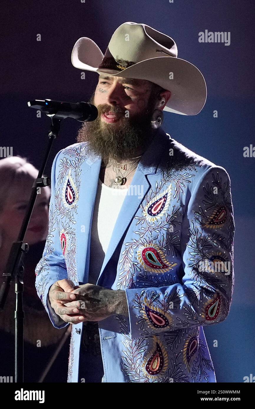 Nashville, Tennessee, USA. 20th Nov, 2024. Post Malone. 58th Annual CMA ...