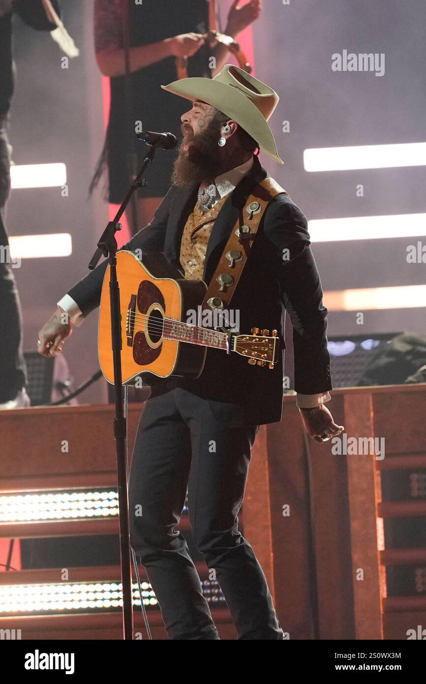 Nashville, Tennessee, USA. 20th Nov, 2024. Post Malone. 58th Annual CMA ...