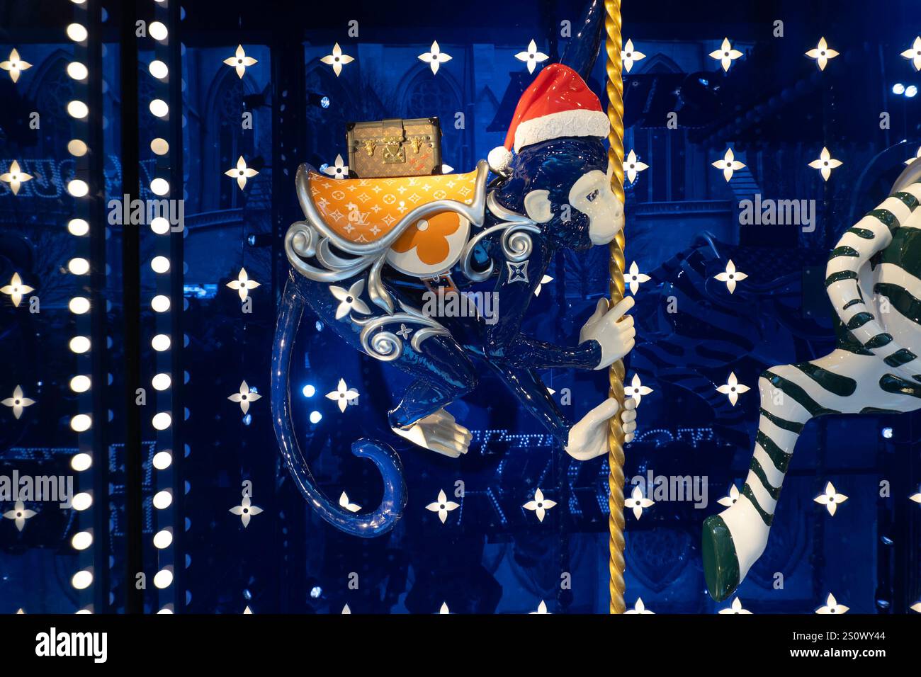 Saks Fifth Avenue flagship store displays the holiday Louis Vuitton ...