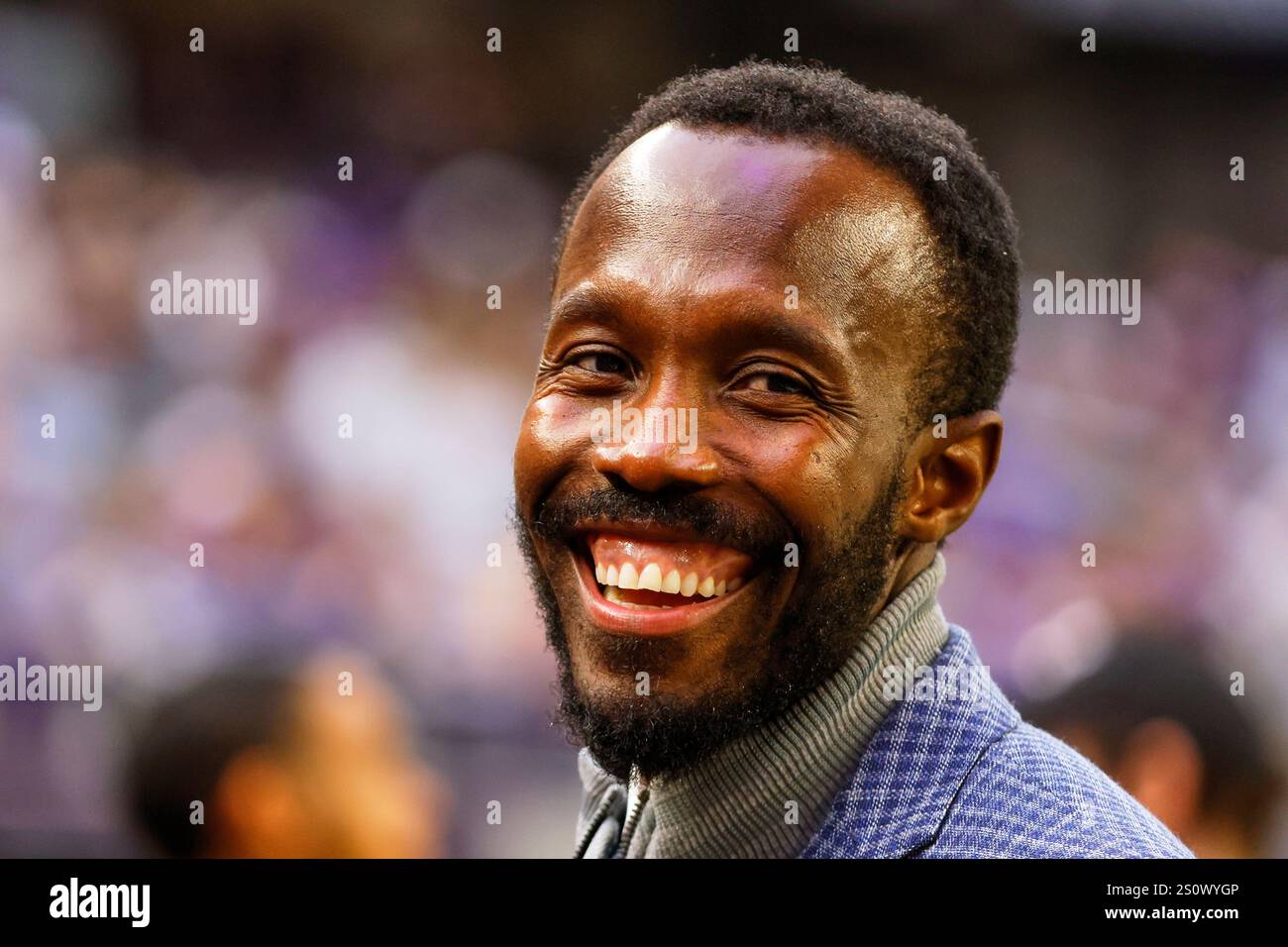 Minnesota Vikings' General Manager Kwesi Adofo-Mensah smiles before an ...
