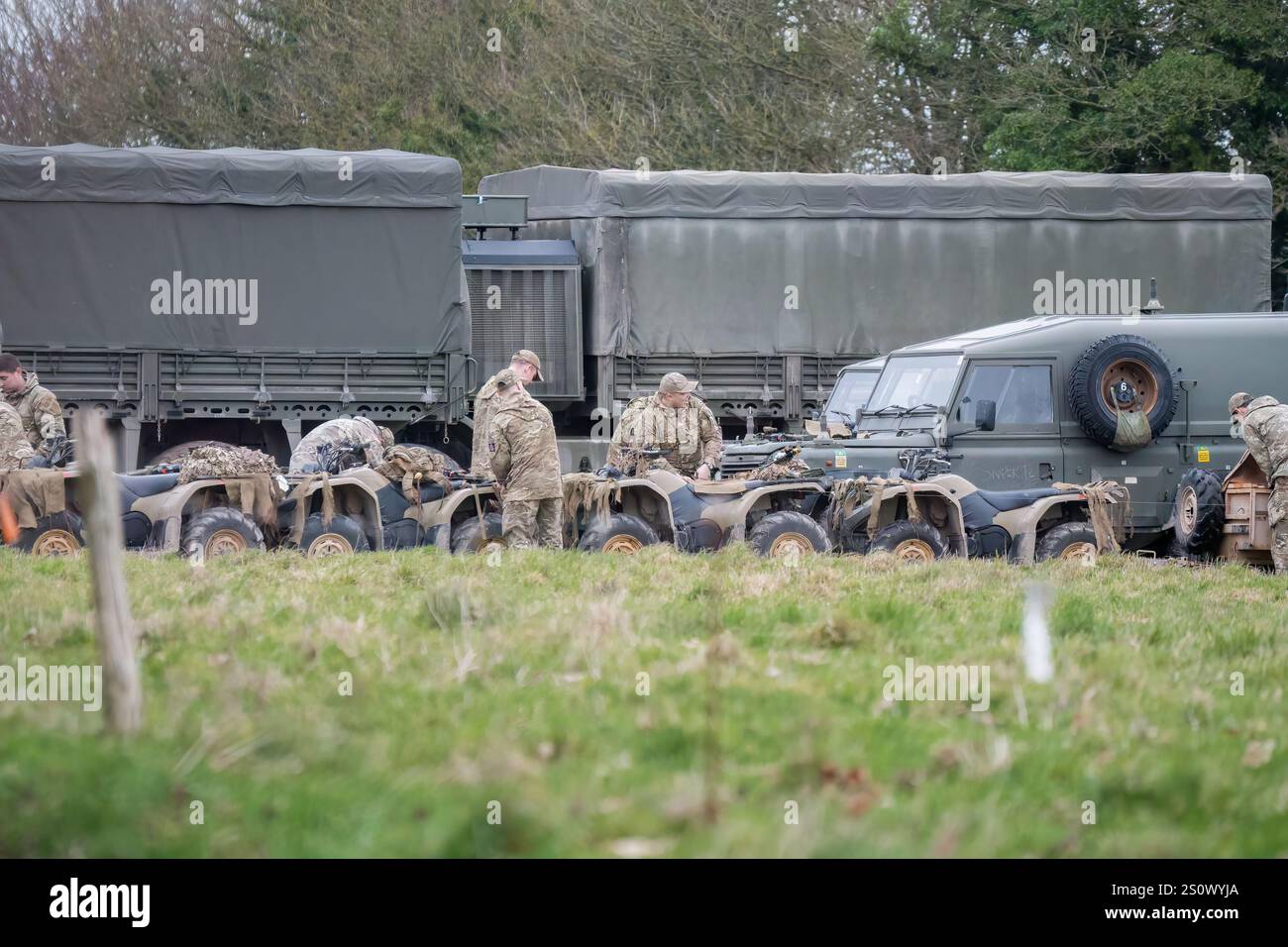 a division of British army cavalry and armoured brigades assembled in a ...
