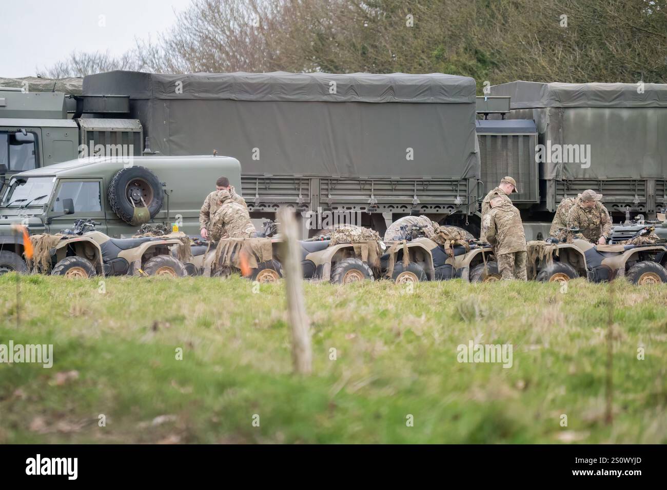 a division of British army cavalry and armoured brigades assembled in a ...