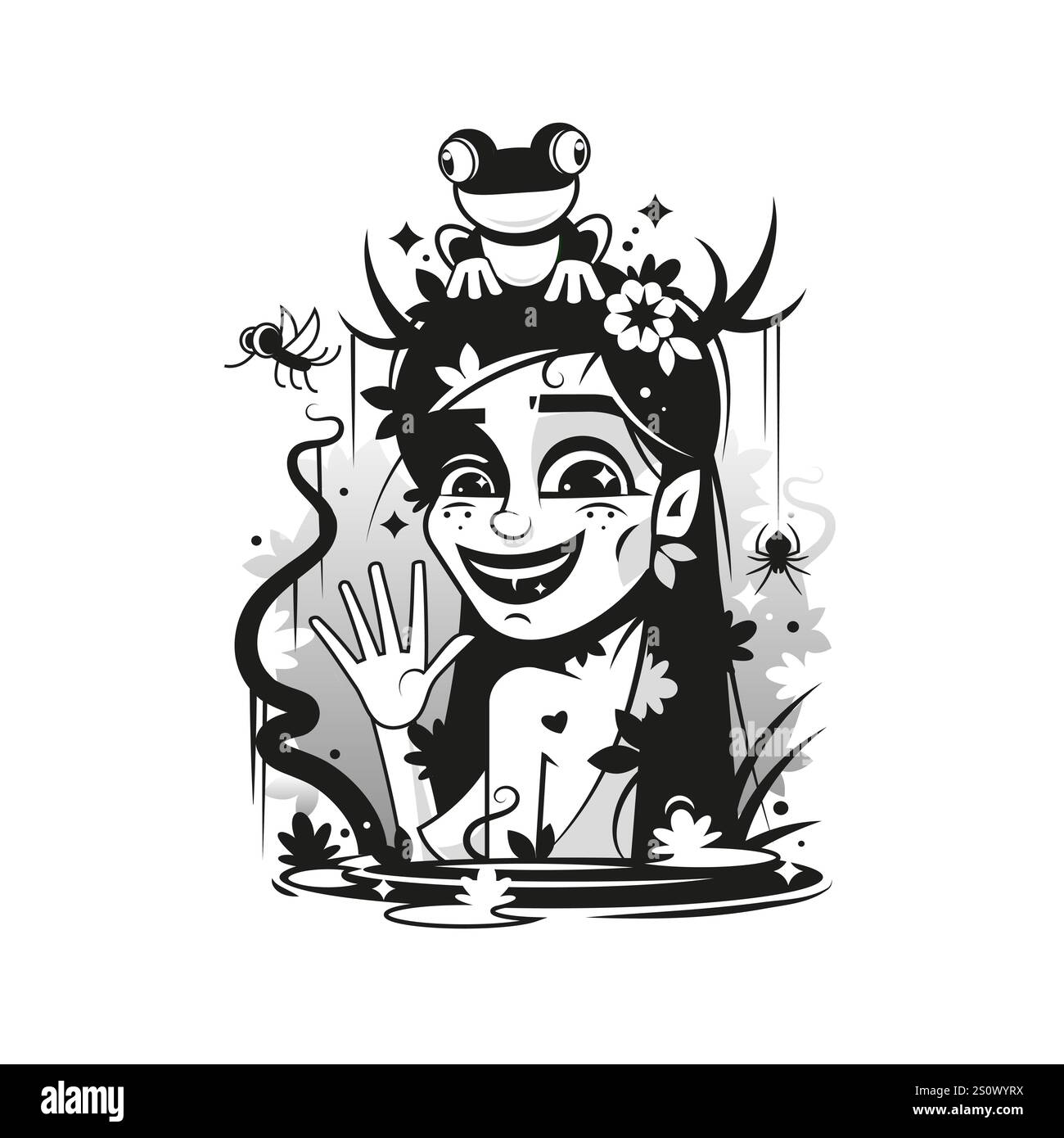 Stump with green moss Stock Vector Images - Alamy