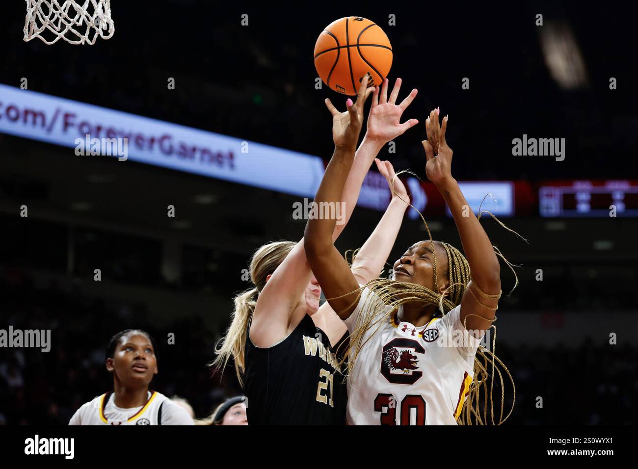 South Carolina forward Maryam Dauda, right, shoots against Wofford ...
