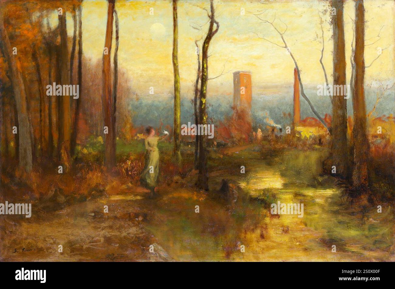 The Mill Stream, Montclair, New Jersey. George Inness. c. 1888 Stock ...