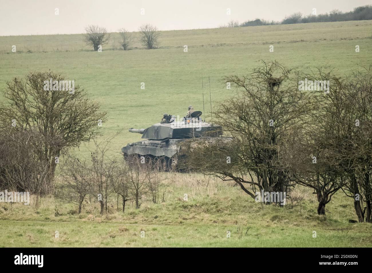 close-up of a British army Challenger 2 II FV4034 main battle tank in ...