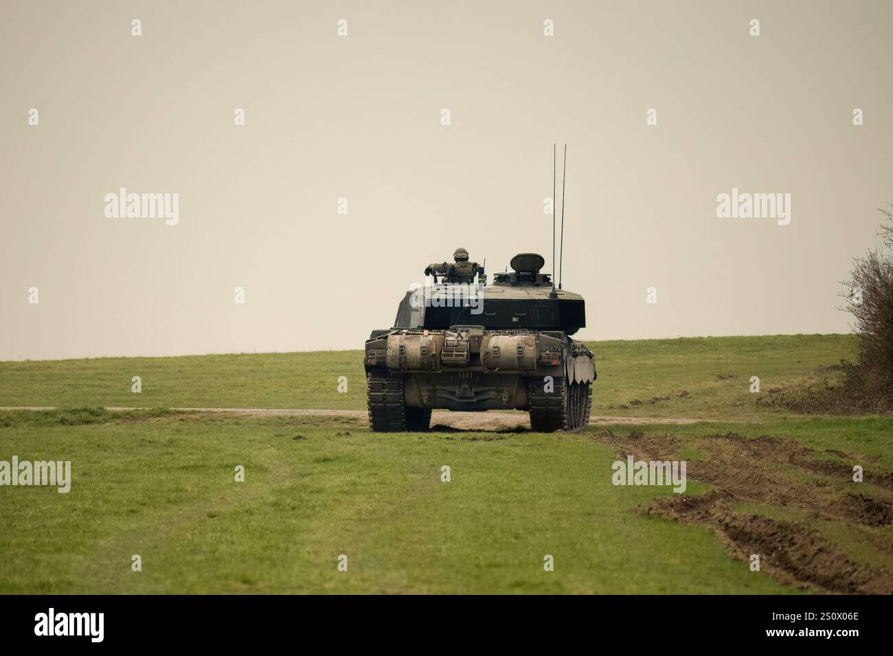 close-up of a British army Challenger 2 II FV4034 main battle tank in ...