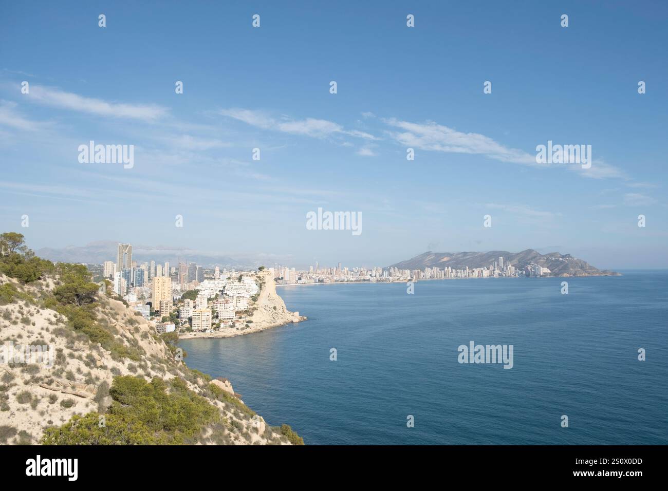 Benidorm, Alicante province, Spain. View to popular Spanish resort ...