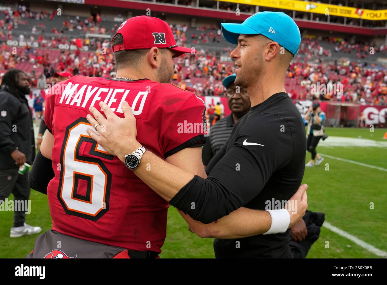 Tampa Bay Buccaneers quarterback Baker Mayfield and Carolina Panthers ...