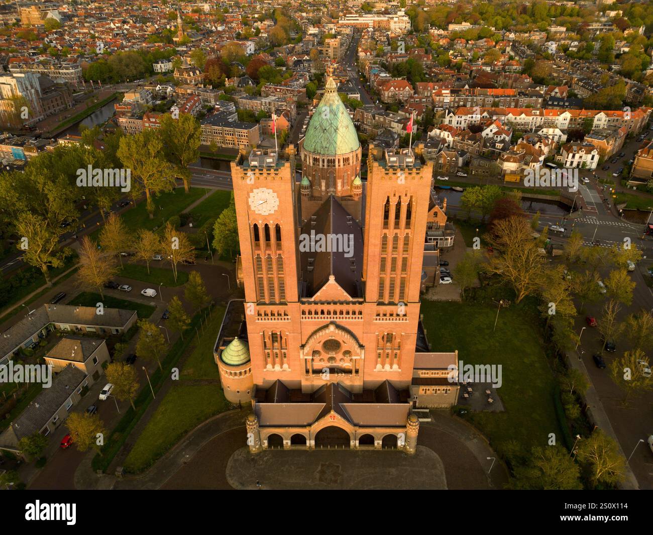 Aerial view of the Cathedral of St Bavo, Haarlem, The Netherlands Stock ...
