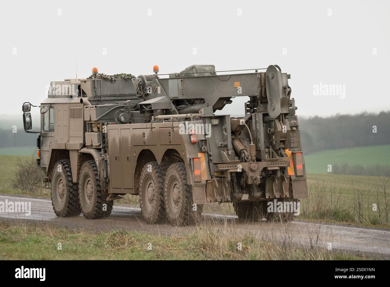 close-up of a British army MAN HX SVR (Support Vehicle Recovery) 8x8 ...