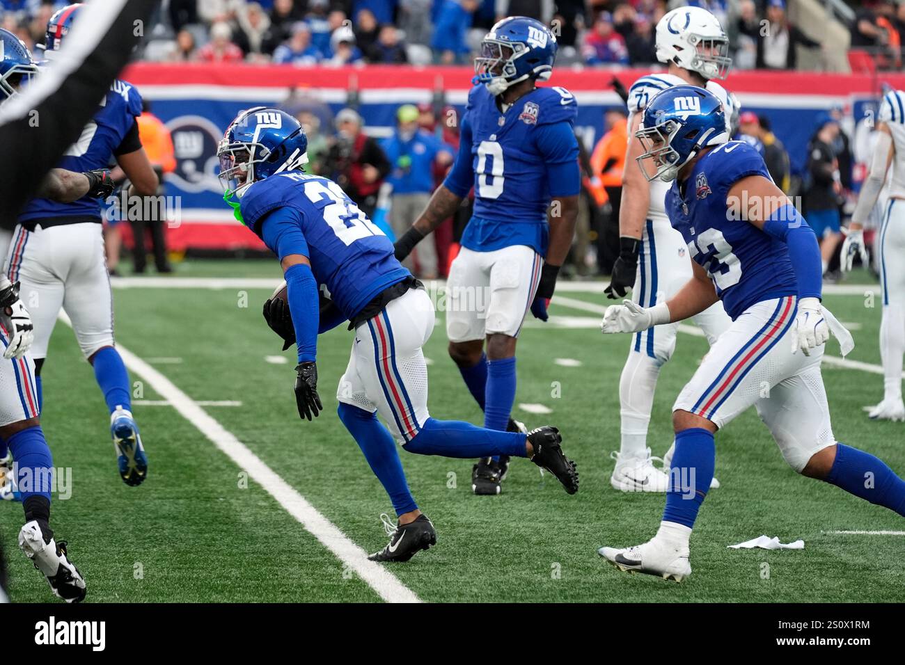 New York Giants cornerback Dru Phillips (22) celebrates after ...