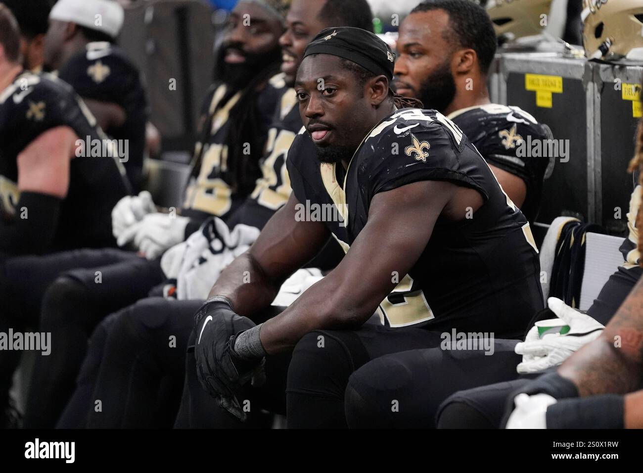 New Orleans Saints defensive end Tanoh Kpassagnon (92) sits on the ...