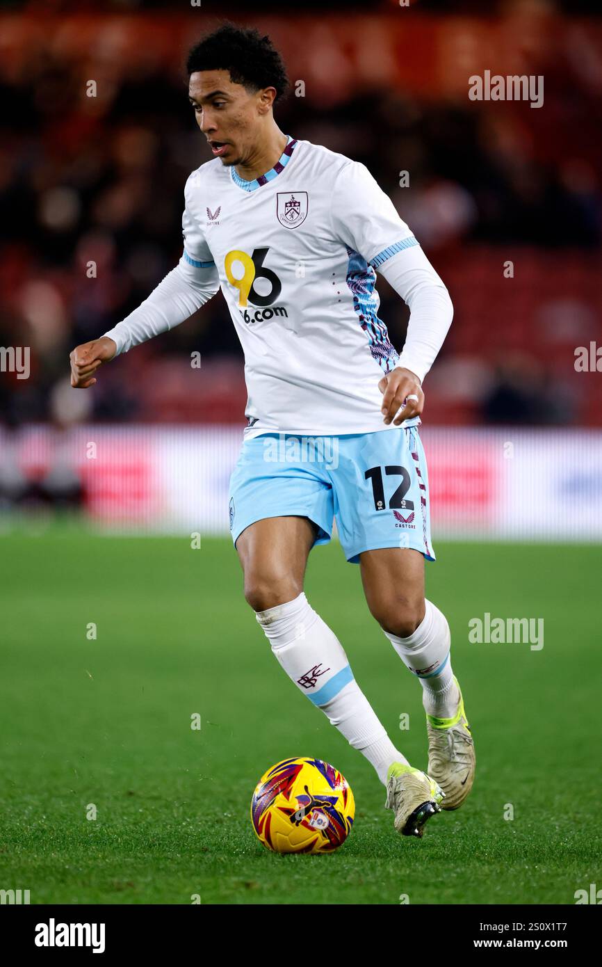 Burnley's Bashir Humphreys in action during the Sky Bet Championship ...