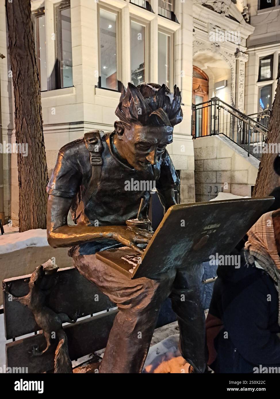 College student statue on Sherbrooke Street in downtown Montreal ...
