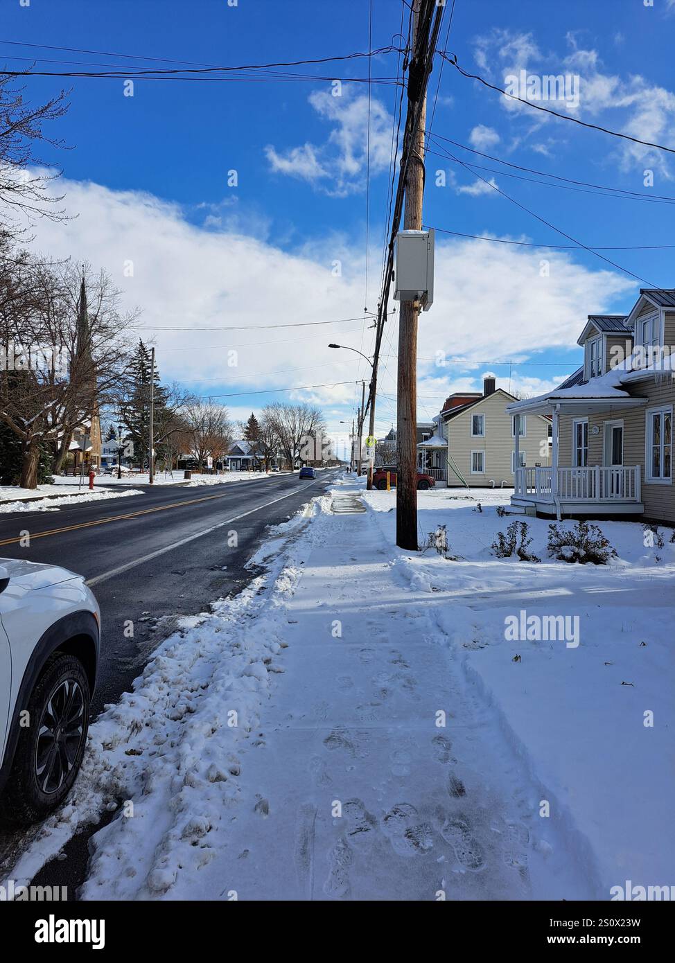 Residences on rue Saint-Simon in Sainte-Madeleine, Quebec, Canada Stock ...