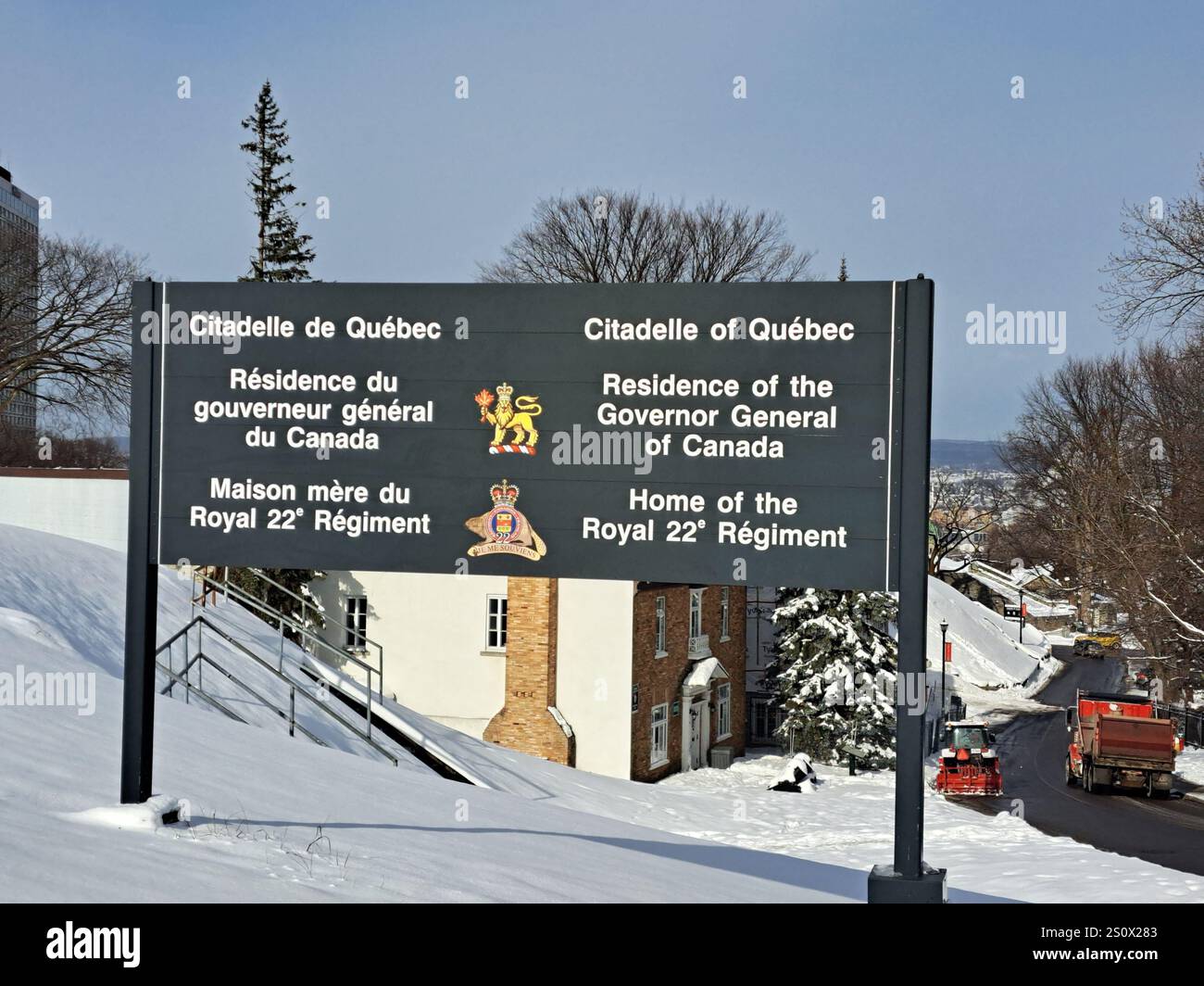 Citadelle du Quebec sign in Quebec City Stock Photo - Alamy