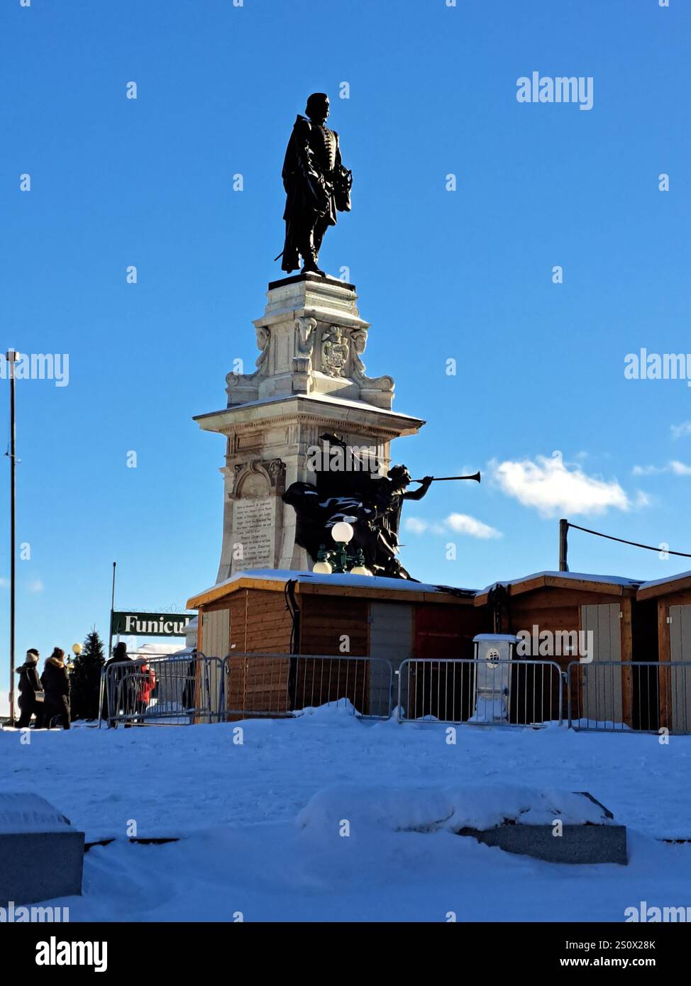 Statue of Samuel de Champlain in Quebec City, Quebec, Canada Stock ...