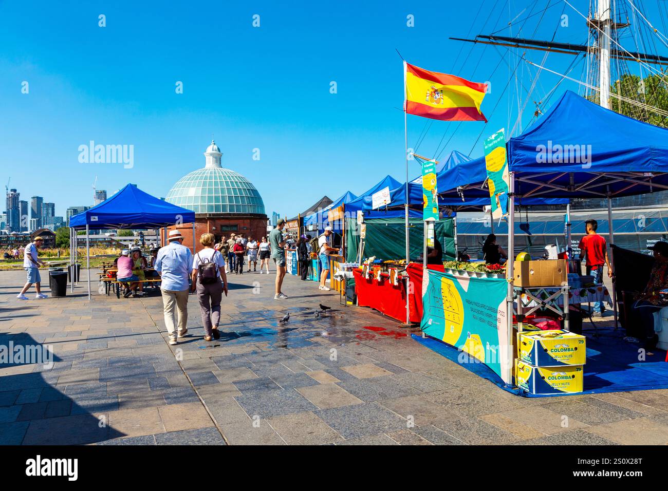 Stalls at Greenwich Street Eats food market and Greenwich Foot Tunnel ...