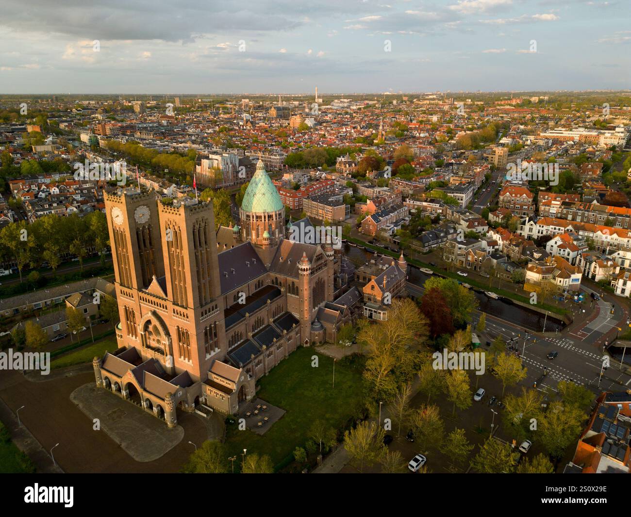 Aerial view of the Cathedral of St Bavo, Haarlem, The Netherlands Stock ...