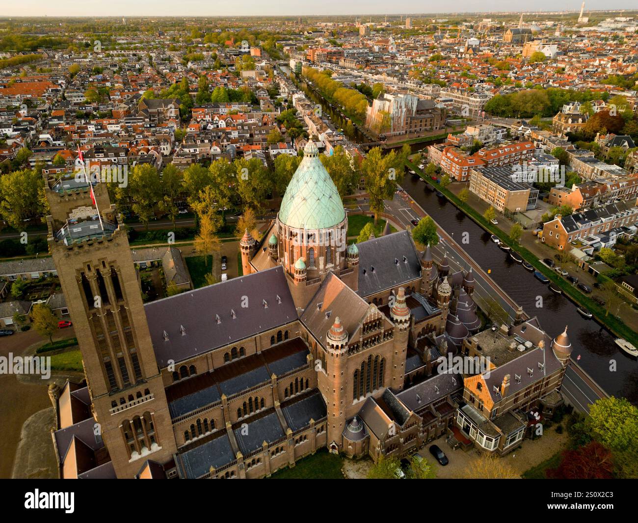 Aerial view of the Cathedral of St Bavo, Haarlem, The Netherlands Stock ...