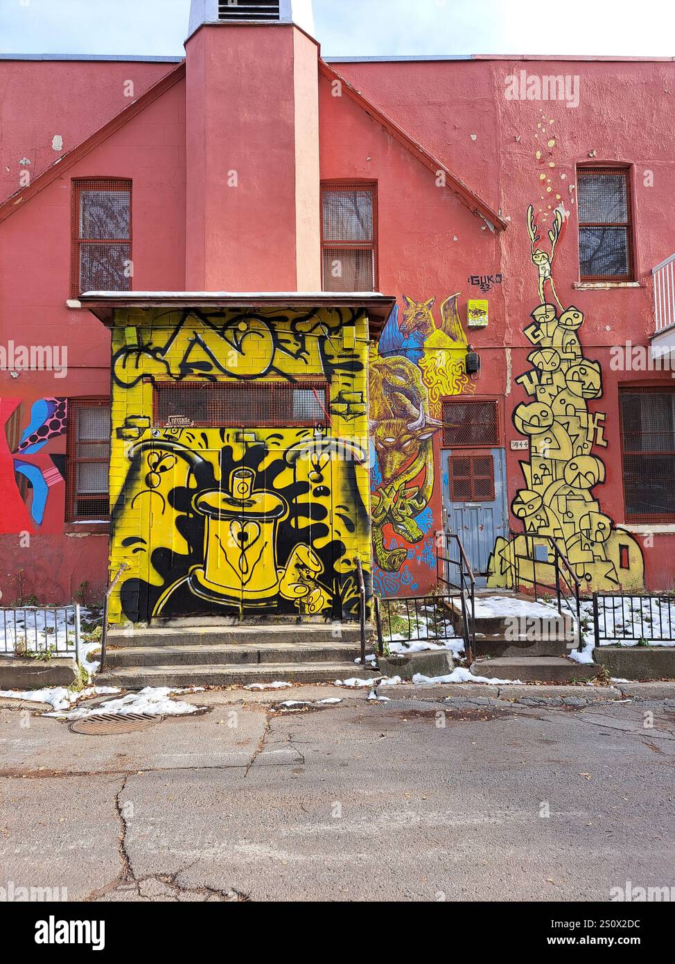 Running mural in Hochelaga neighborhood in Montreal, Quebec, Canada ...