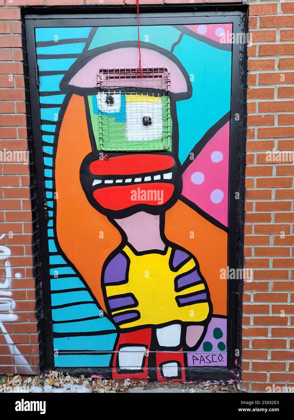 Cartoon character mural in Hochelaga neighborhood in Montreal, Quebec ...