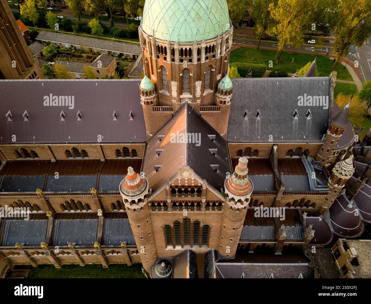 Aerial view of the Cathedral of St Bavo, Haarlem, The Netherlands Stock ...