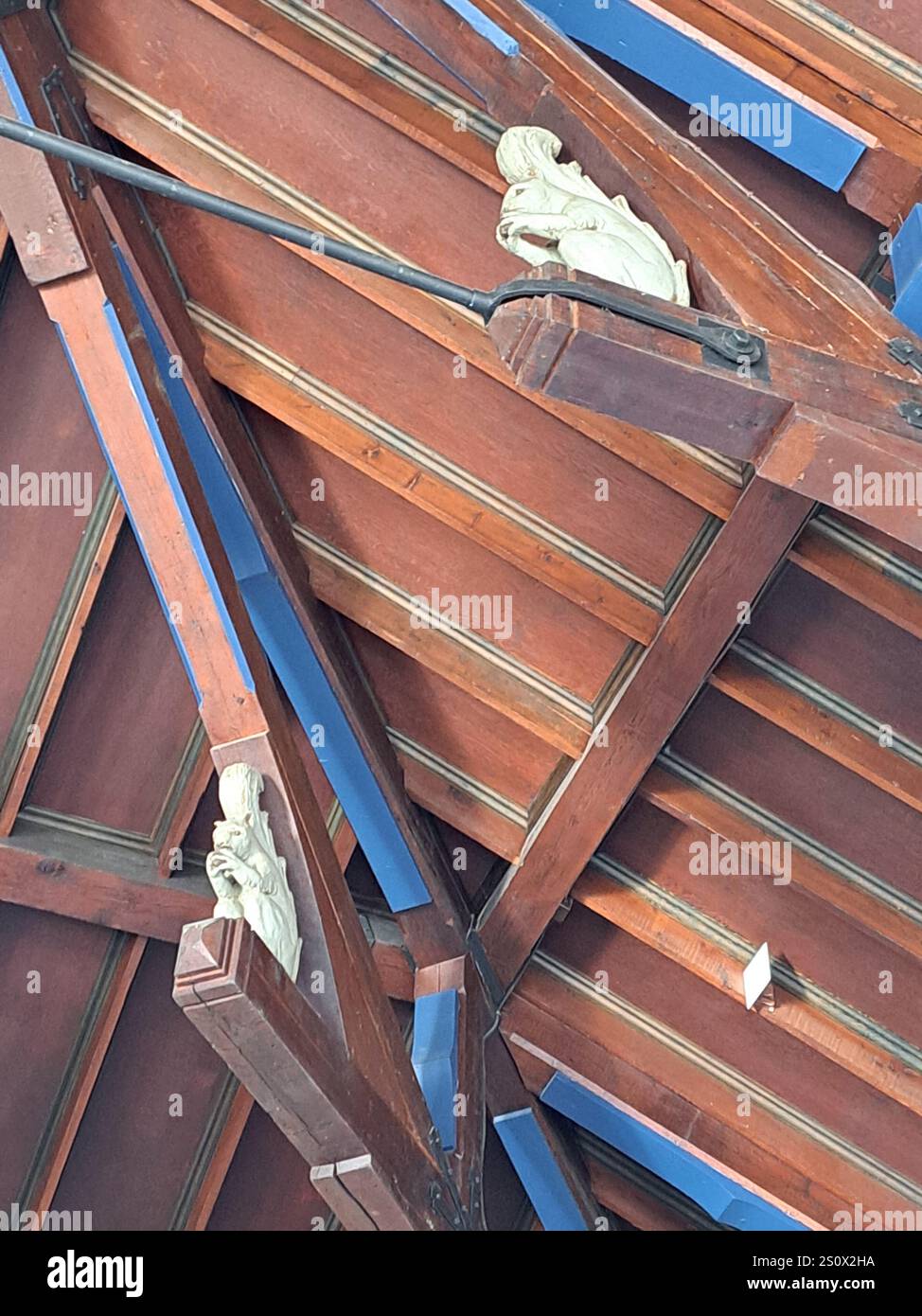 Squirrel carvings in the ceiling inside the Chalet du Mont-Royal in ...