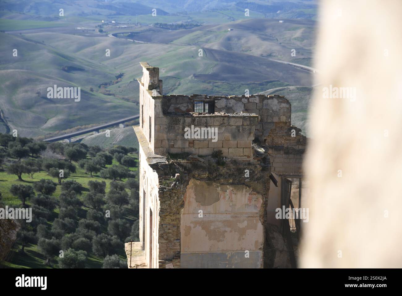 Old buildings inside the abandoned city of Craco, a ghost town in ...