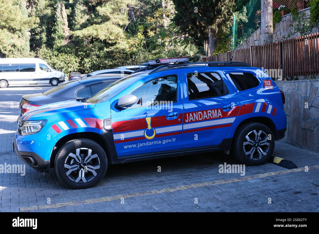 Turkey, Turkiye. Christian Religious Destination Site: Police Car at ...