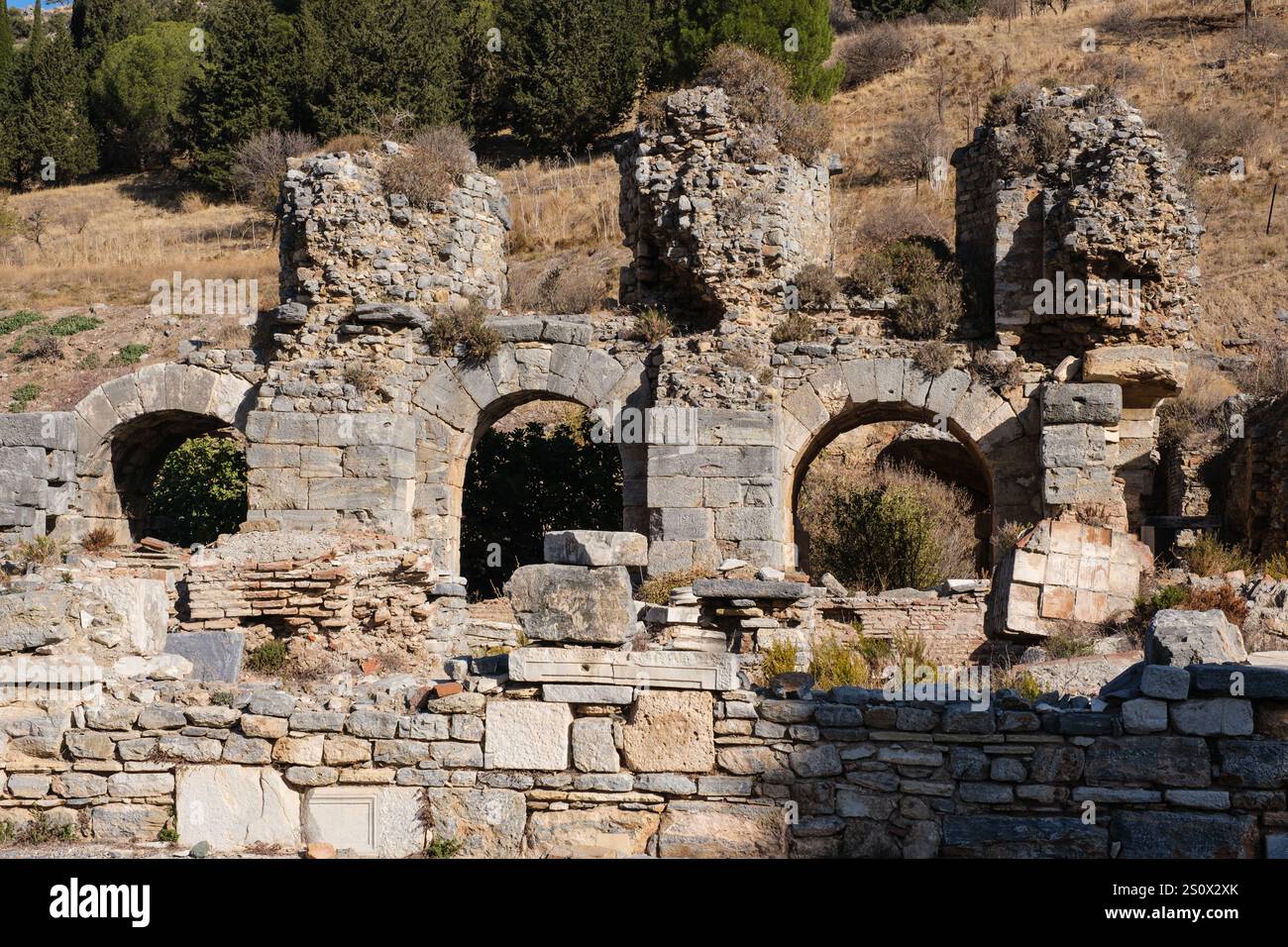 Turkey, Turkiye. Roman Ruins at Ephesus. Baths of Varius Stock Photo ...