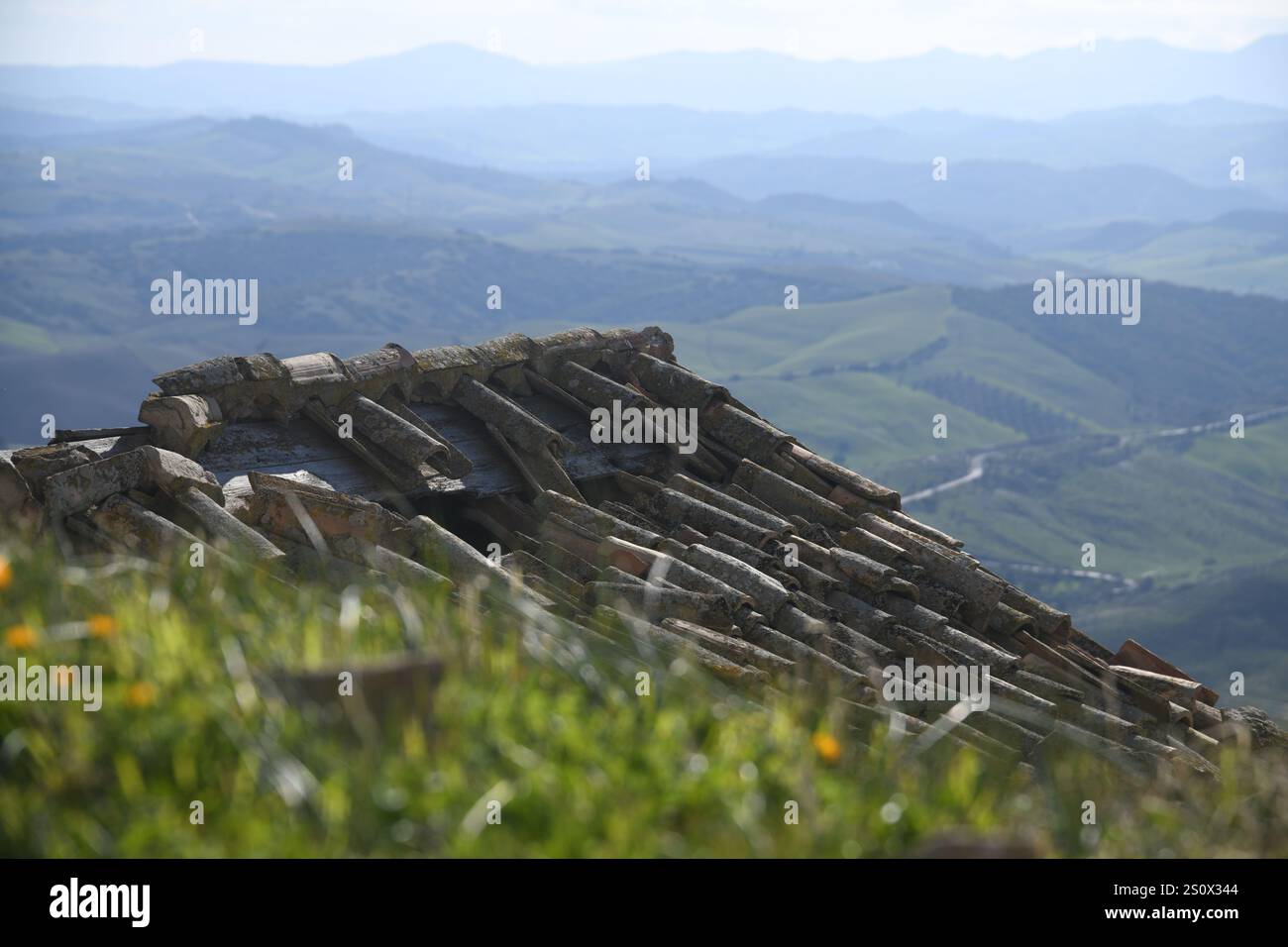 Old traditional roofs of abandoned buildings inside the ghost town of ...