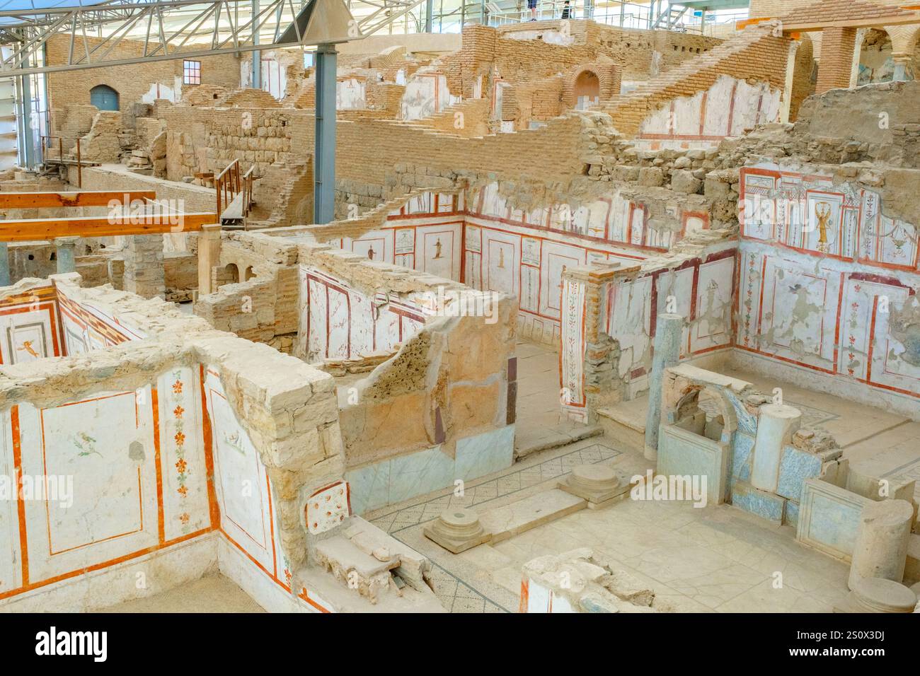 Ephesus, Turkey, Turkiye. Roman Terrace House Showing Wall Decoration ...