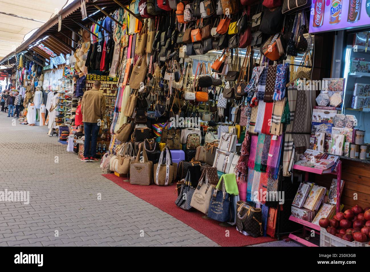 Turkey, Turkiye. Souvenir Shops on Leaving Ruins of Ephesus Stock Photo ...