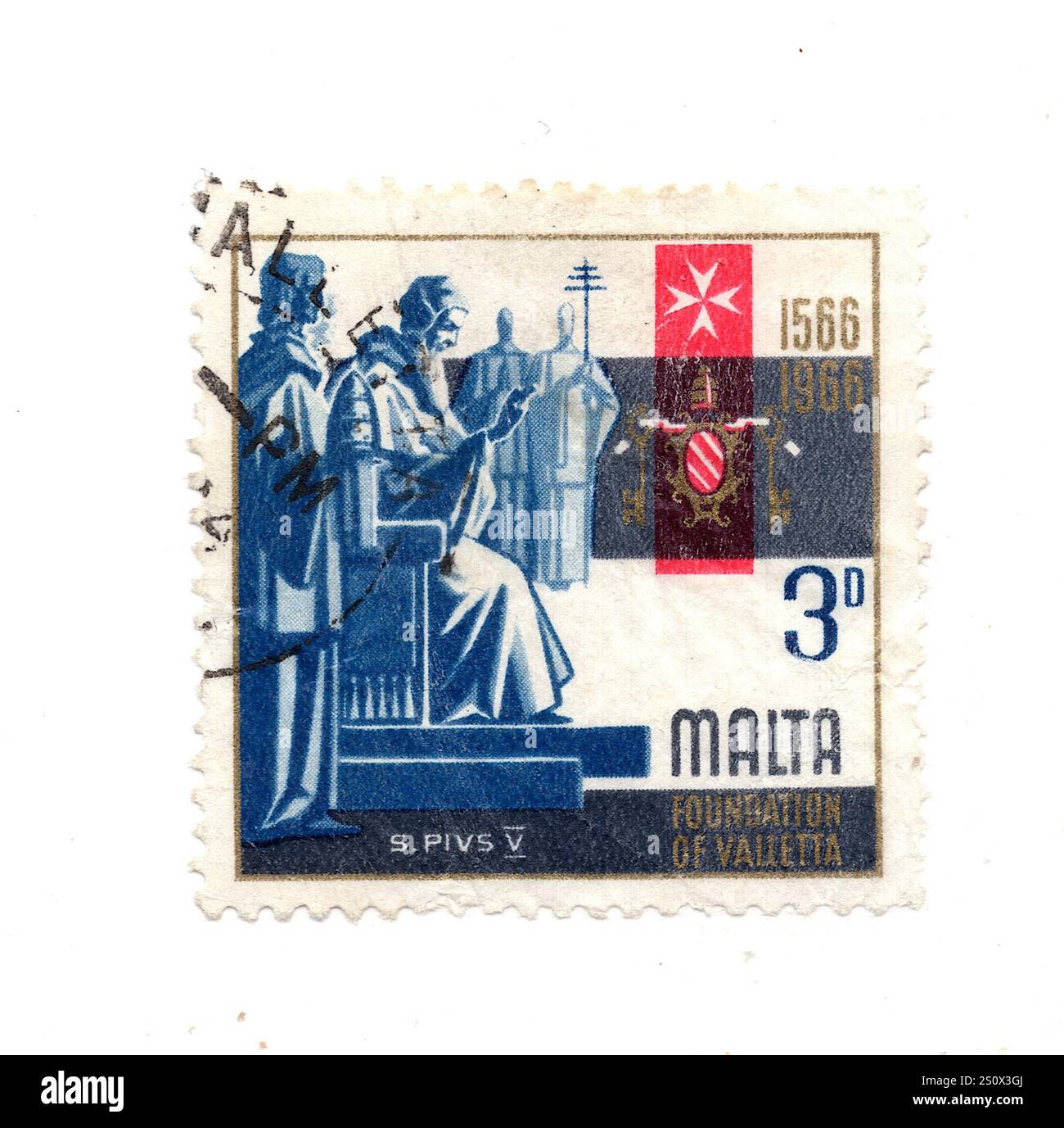 A vintage postage stamp from Malta on a white background Stock Photo ...
