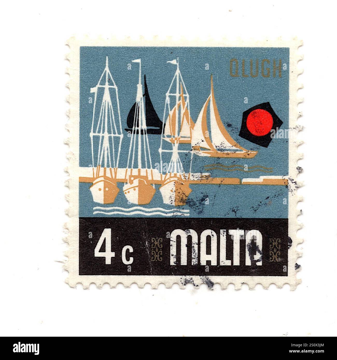 A vintage postage stamp from Malta on a white background Stock Photo ...