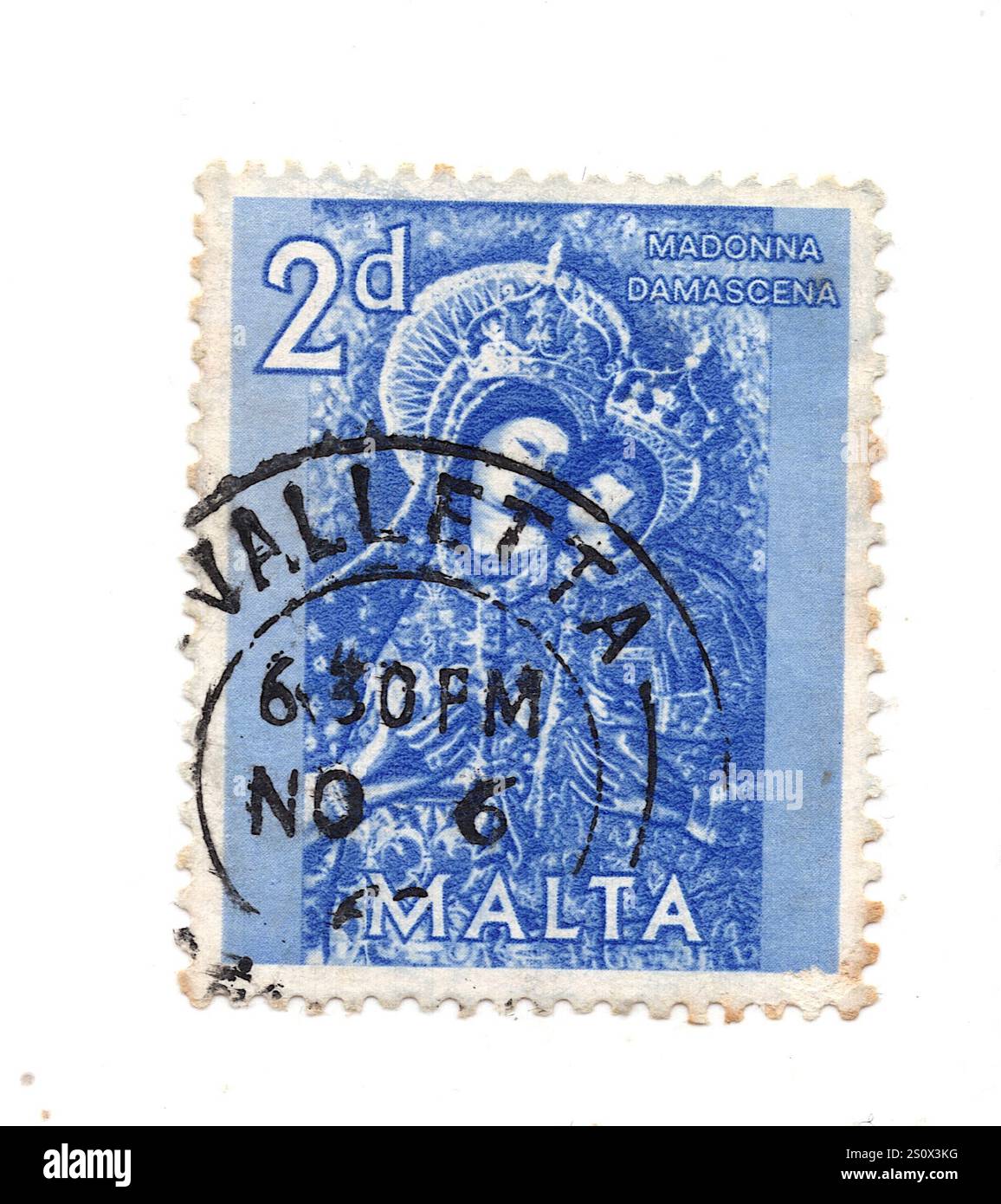 A vintage postage stamp from Malta on a white background Stock Photo ...