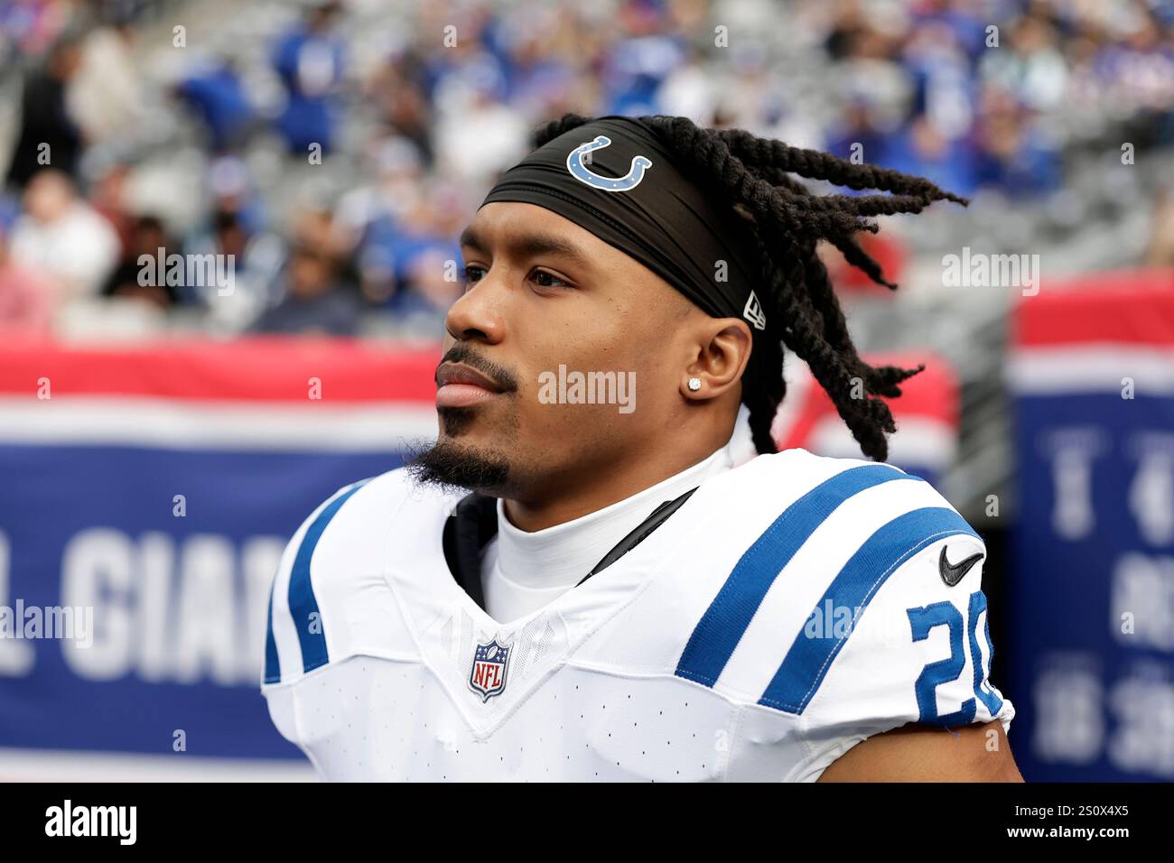 Indianapolis Colts safety Nick Cross (20) takes the field during an NFL ...