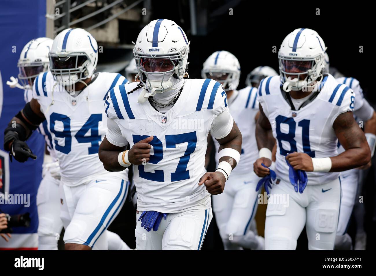 Indianapolis Colts running back Trey Sermon (27) takes the field during ...