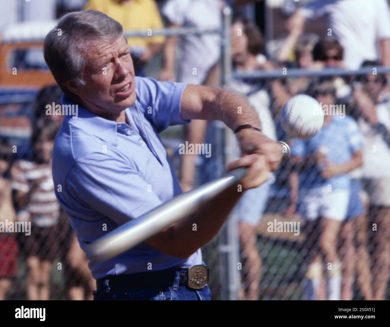 1976 - USA - Plains, Georgia, US - JIMMY CARTER plays softball in his ...