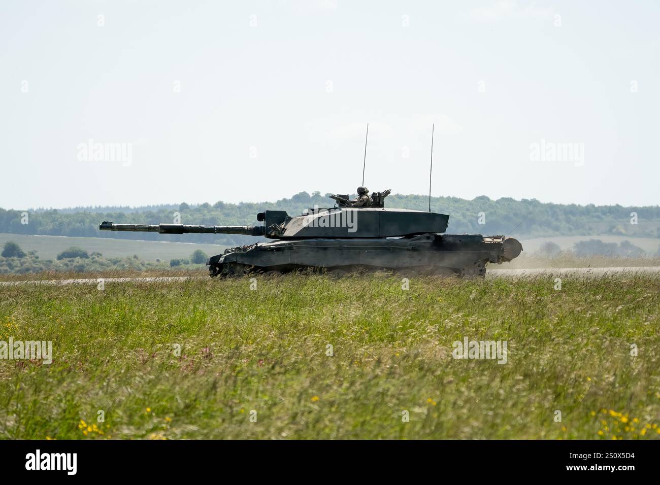 British army Challenger 2 II FV4034 main battle tank in action on a ...