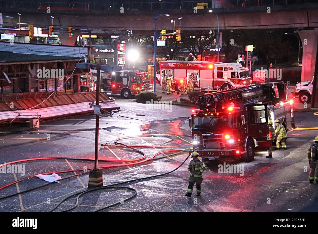 Coquitlam, Canada. 29th Dec, 2024. First responders attend the scene ...
